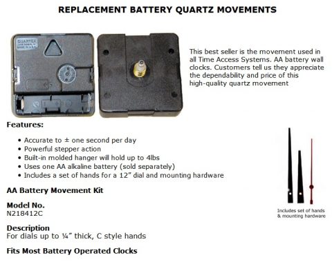 aa battery clock movement kit | Time & Attendance Systems